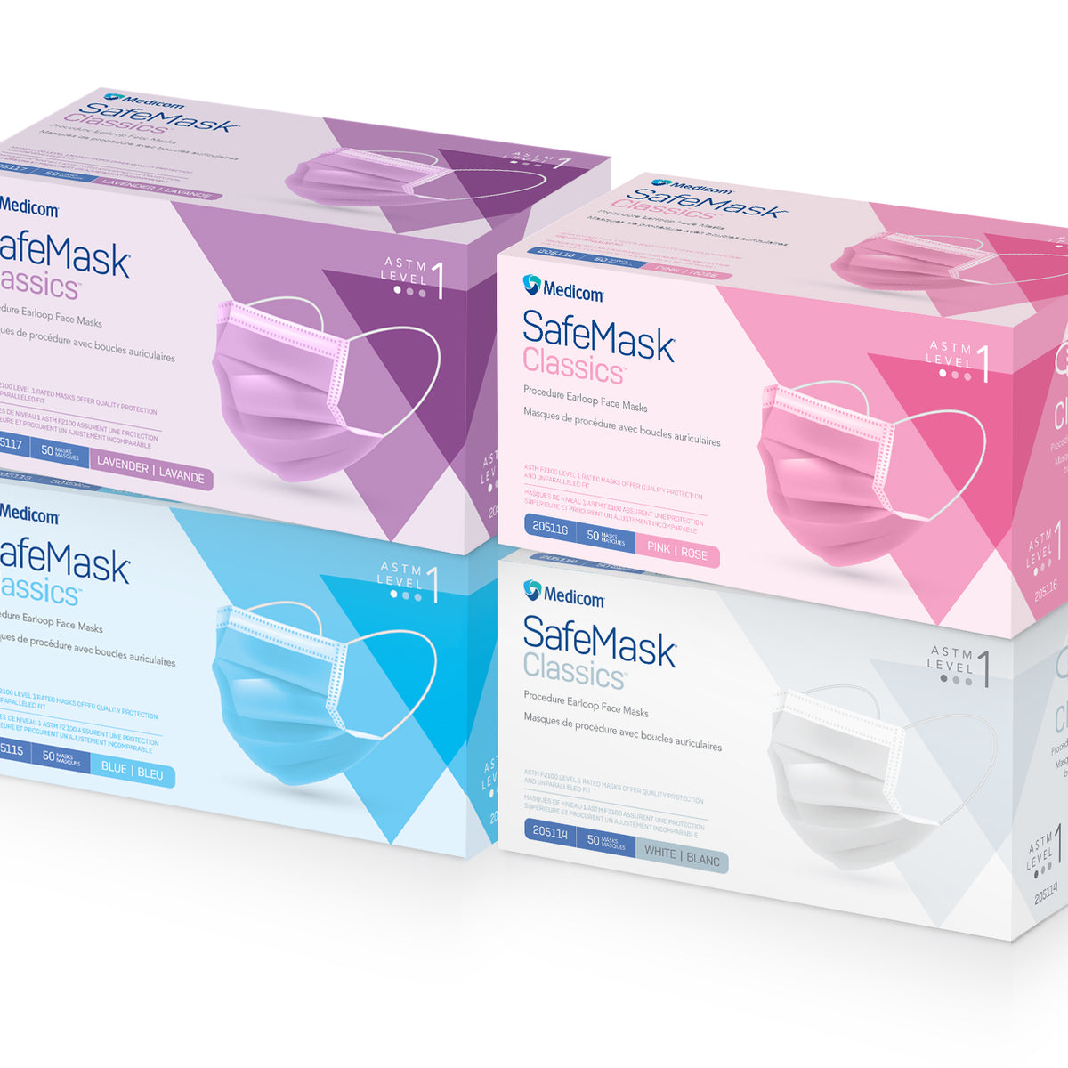 SafeMask® Classics™ Procedure Earloop Face Mask – Latex Free, 50 ...